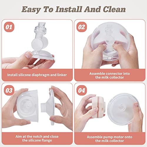 Breast Pump Electric,Wearable Breast Pump,Portable Breast Pump with 3 Modes 9 Levels,Memory Function Rechargeable Single Milk Extractor with Massage Mode-24mm Flangeā¦