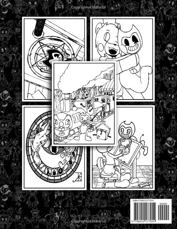 Bendỵ and The Ịnk Machịne Coloring Book: Encourage Creativity for Kids & Adults with One Sided Drawing Pages Of Characters and Iconic Scenes