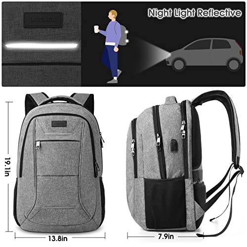 BIKROD Backpack for Men, School Backpack for Teen Water Resistant Back Pack with USB Charging Port, Adult Business Anti Theft Durable Work Computer Bag Gifts Fits 17.3 Inch Laptop