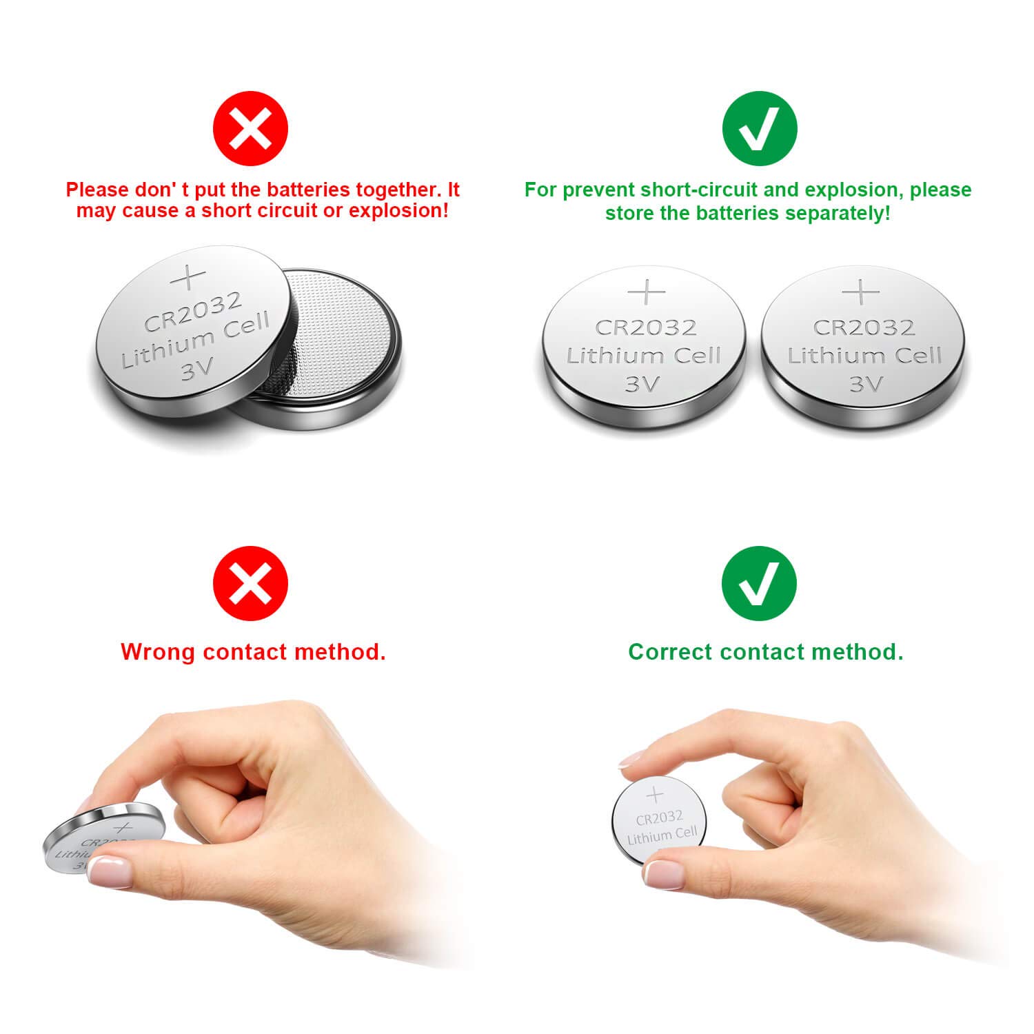 GutAlkaLi CR2032 Lithium 3V Battery, Electronic Coin Cell Button for Toys Calculators Watches(40 Pcs)