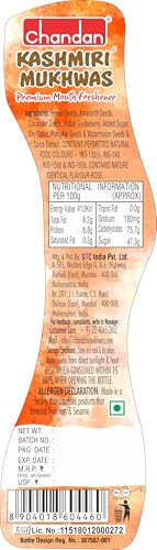 Chandan Vacuum Sealed, Easy Open Top Mouth Freshener Kashmiri Mukhwas, 5.82 oz / 165 g