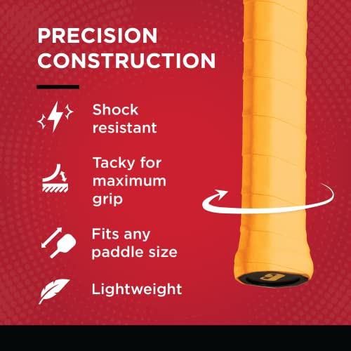 GAMMA Sports Supreme Overgrip for Tennis, Pickleball, Squash, Badminton, and Racquetball Racquets, 3-Pack, Orange