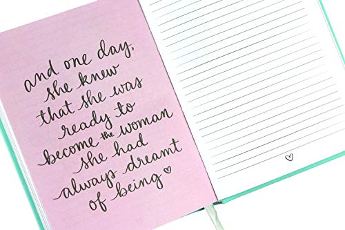 Eccolo Inspirational Quote Journal for Women, Hardcover Notebook, Faux Leather, Lay Flat Notebook, “She's Unstoppable”, Dayna Lee Collection (Mint, 5x7 Inches)