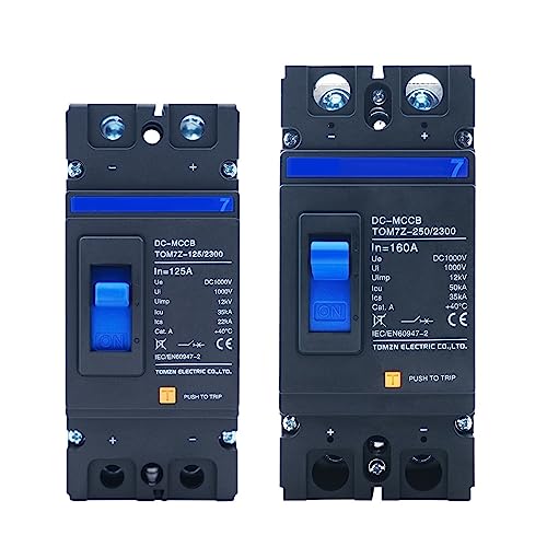 2P DC MCCB TOM7Z 1000V DC Solar Molded Case Circuit Breaker MCCB Overload Protection Switch Protector for Solar Photovoltaic PV (Size : 150A)