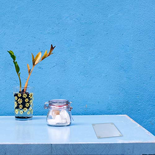 FASHIONCRAFT Perfectly Plain Collection Glass Coasters โ Square Coasters, Party Favors (Set of 20)
