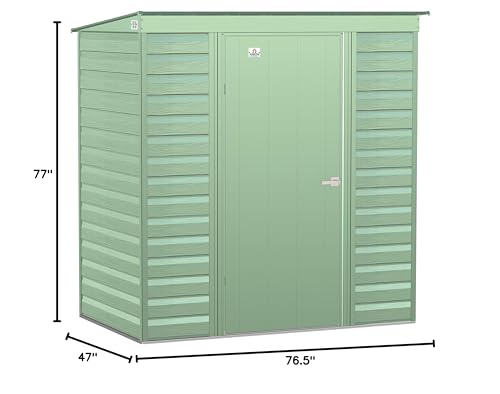 Arrow Select 6' x 4' Outdoor Lockable Steel Storage Shed Building, Sage Green