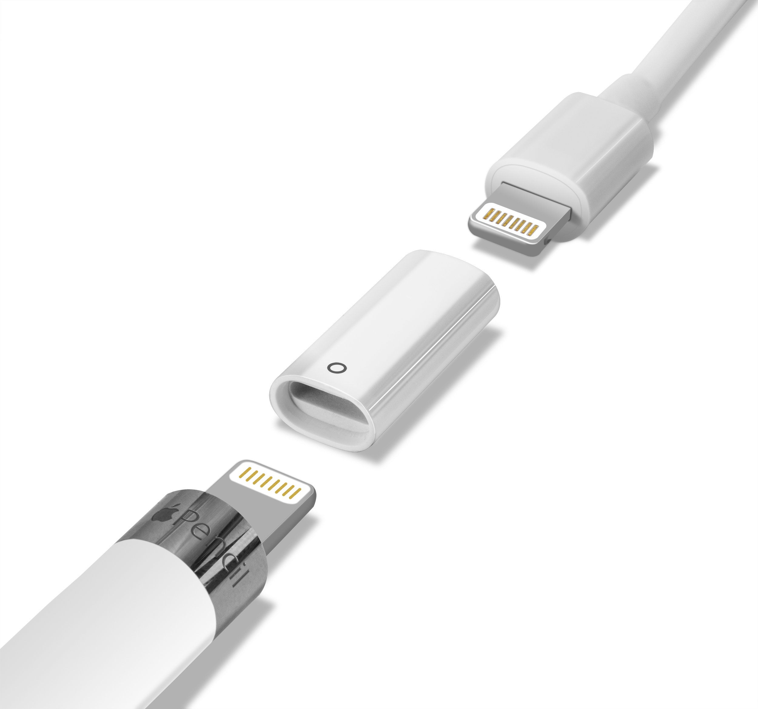 TechMatte Magnetic Replacement Cap and Charging Adapter (Female to Female Connector) Compatible with Apple Pencil 1st Generation (Bundle)