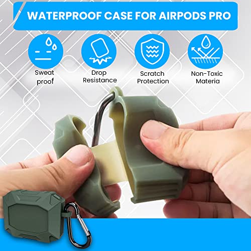 Airpods Pro Case Cover β Silicone Case for Earbuds with Geometric 3D Design β Modern and Stylish Earbud Covers for Cases for AirPods Pro β Shockproof Protecting Ear Bud Cover Silicone (Black)