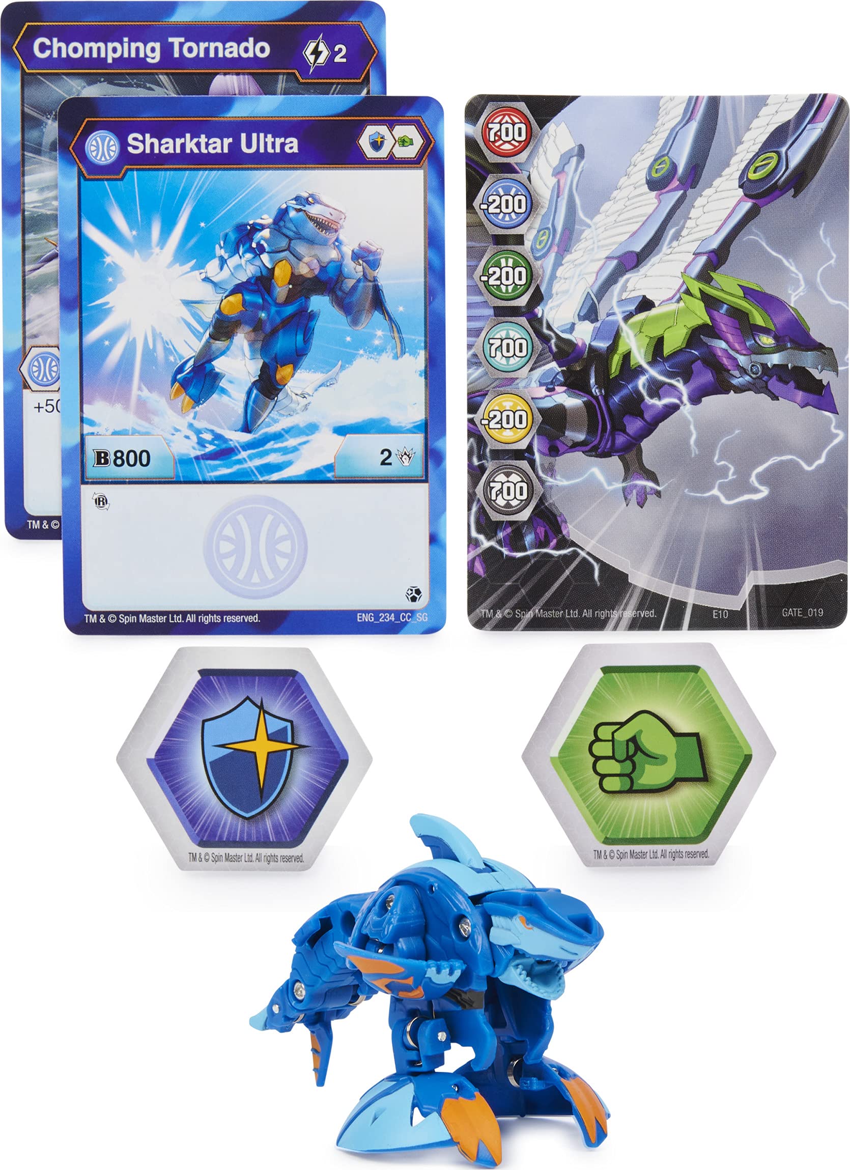 Bakugan Ultra, Sharktar, 3-inch Tall Geogan Rising Collectible Action Figure and Trading Card