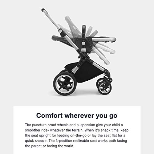 Bugaboo Lynx - The Lightest Full-Size Baby Stroller - All-Terrain with an Effortless Push and One-Handed Steering - Compatible with Bugaboo Turtle One by Nuna Car Seat - Alu/Black