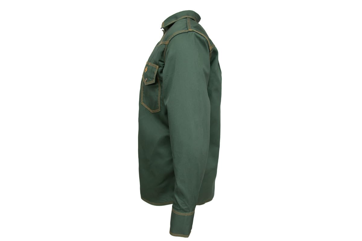 Western Welder Outfitting - Welding Shirt Western Style | Light Weight Tripled-Stitched Welding Shirts, Relaxed Fit (XL, Army Green)