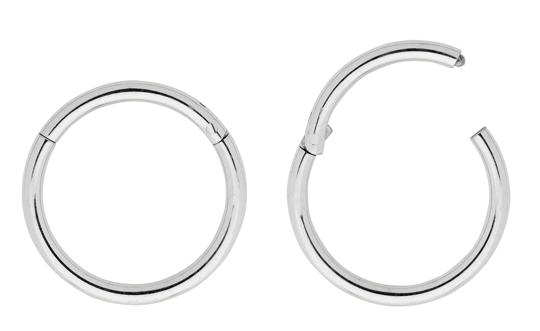 365 Sleepers 2PCS 20G Surgical Steel 6mm - 10mm Hinged Hoop Segment Septum Cartilage Helix Tragus Nose Ring Unisex Sleeper Earrings