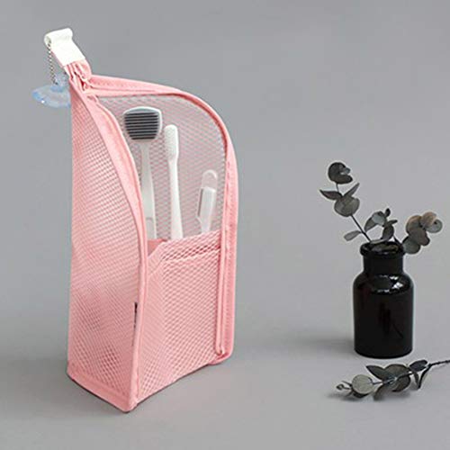 Grey990 1 x Travel Toothbrush Storage Bag Portable Case Zipper Closure Container Pink