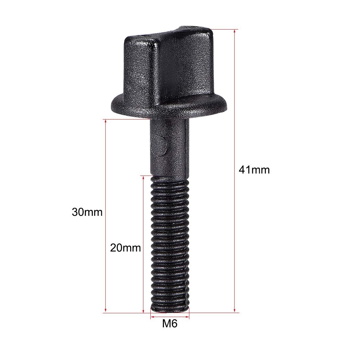 uxcell M6 x 20mm Thumb Screw Bolt 30mm Rod Hand Driven Spade Nylon Plastic Screws Metric Partial Thread for RC Model Aircraft 10 Pcs