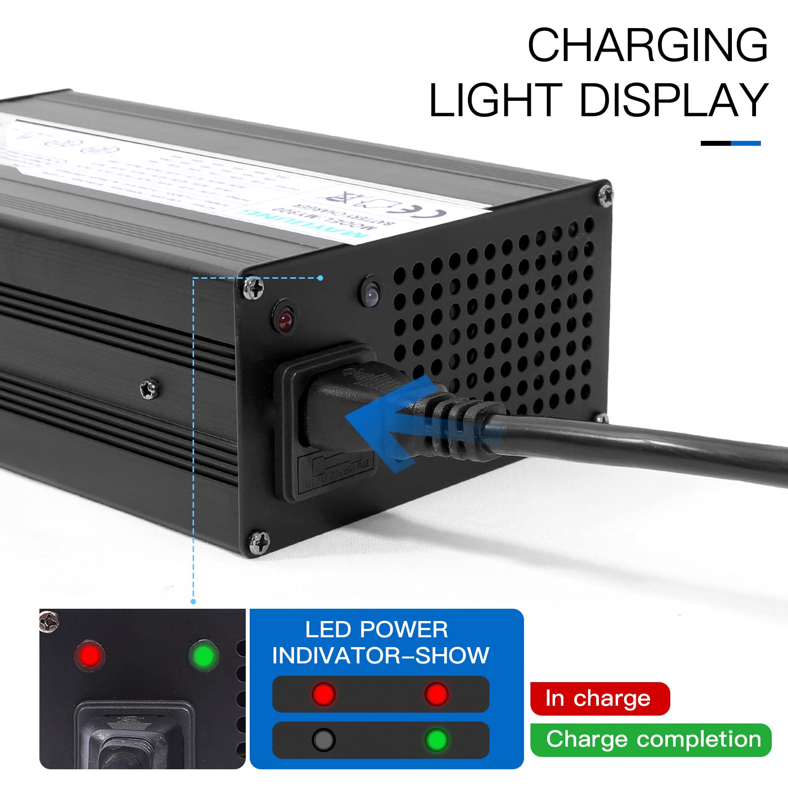 YEWY 14.6V 40A LiFePO4 Battery Charger for 4S 12.8V LiFePO4 Battery Pack Smart Charge Auto-Stop1