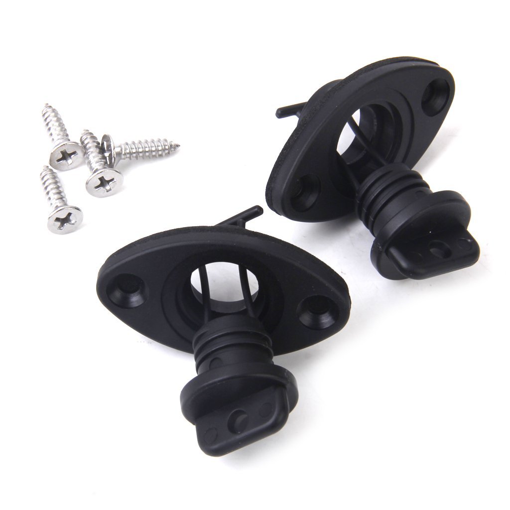 2 Pieces Universal Hull Drain Stopper with Screws Suit for Kayak Canoes Boat Drain Holes Plugs Replacement Accessories