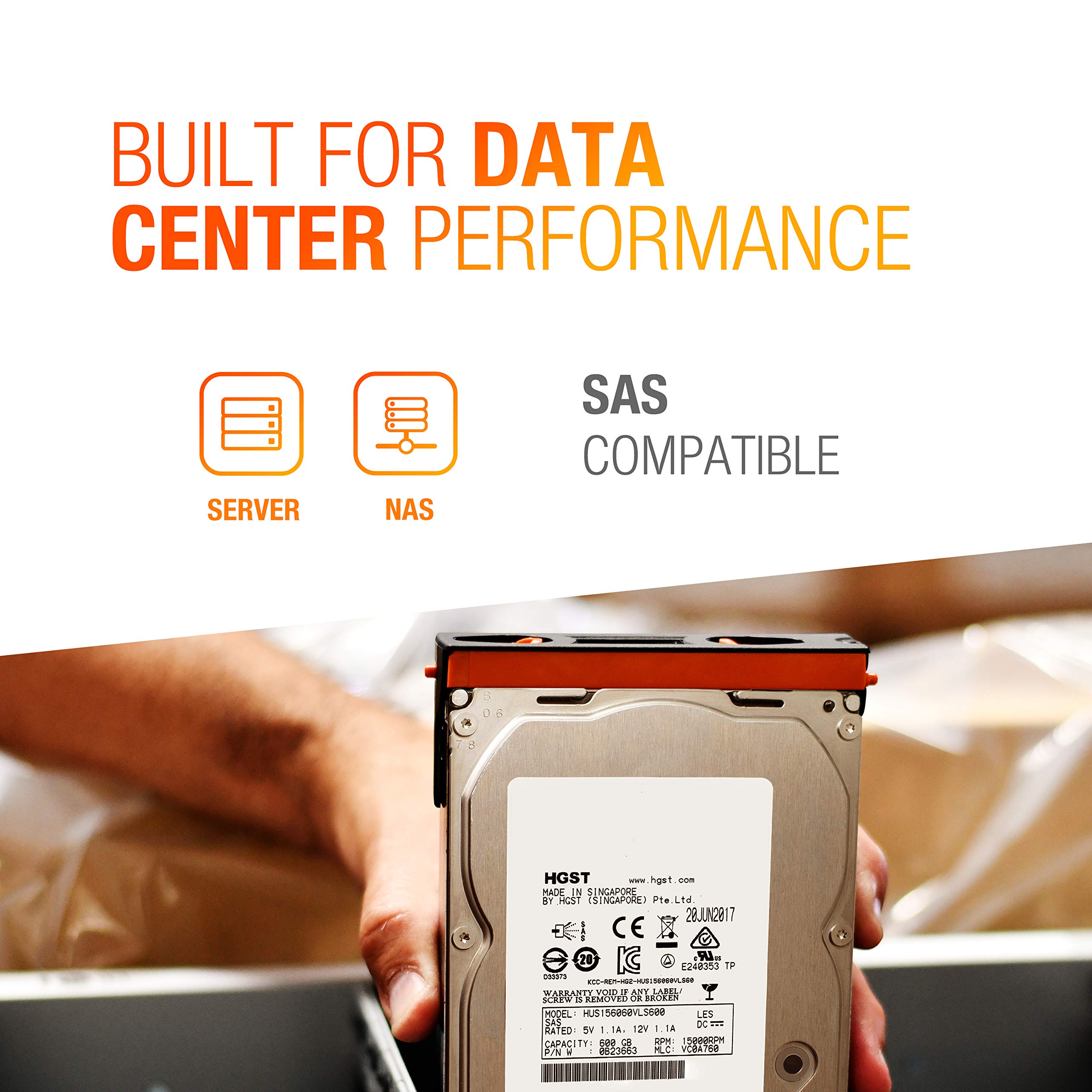 HGST Ultrastar 15K600 | HUS156060VLS600 | 0B23663 | 600GB 15K RPM SAS 6Gb/s 64MB Cache | 3.5in LFF | - w/ 2 Year Warranty(Renewed)
