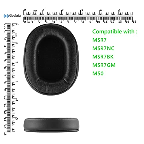 Geekria QuickFit Replacement Ear Pads for Audio-Technica ATH-MSR7 MSR7NC MSR7BK MSR7GM Headphones Earpads, Headset Ear Cushion Repair Parts (Black)