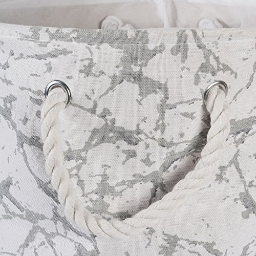 DII Polyester Storage Bin, Marble, White, Medium