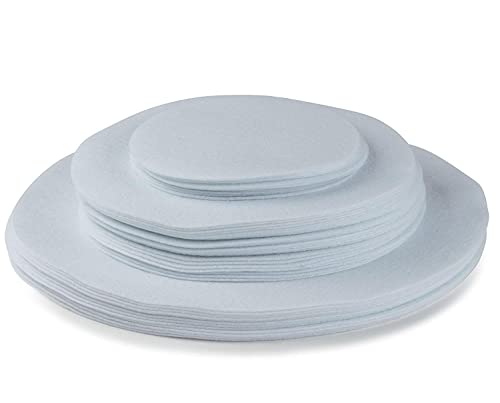 Felt Plate China Storage Dividers Dish Protectors 48 Pack White Extra Large Thick and Premium Soft (White, Round)