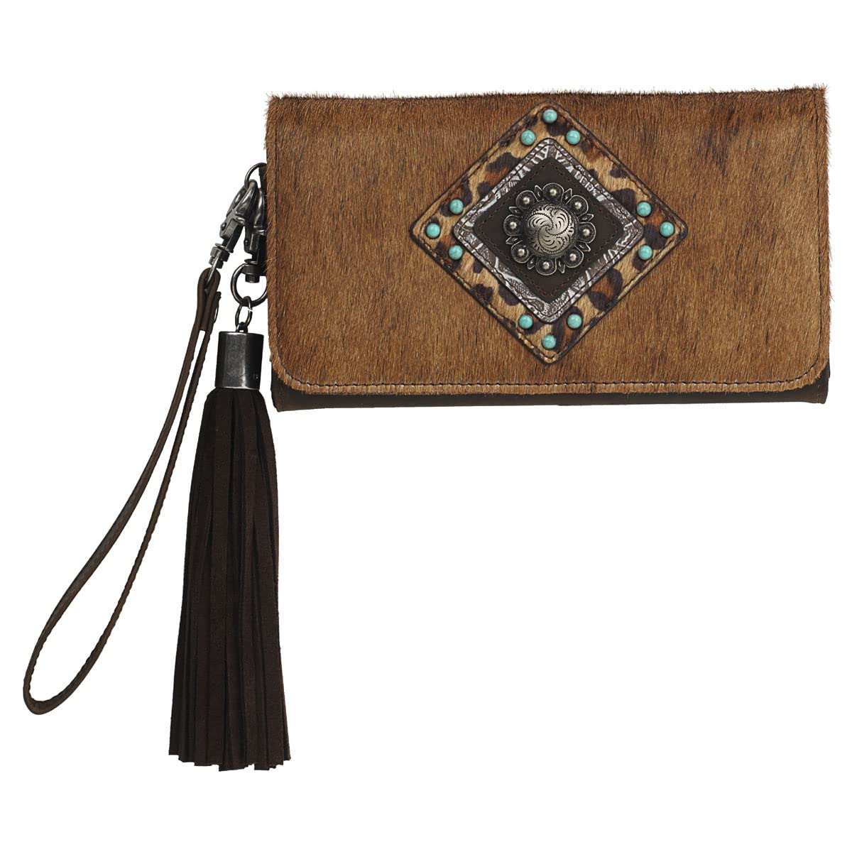 ARIAT NASHVILLE WALLET CALF HAIR BROWN