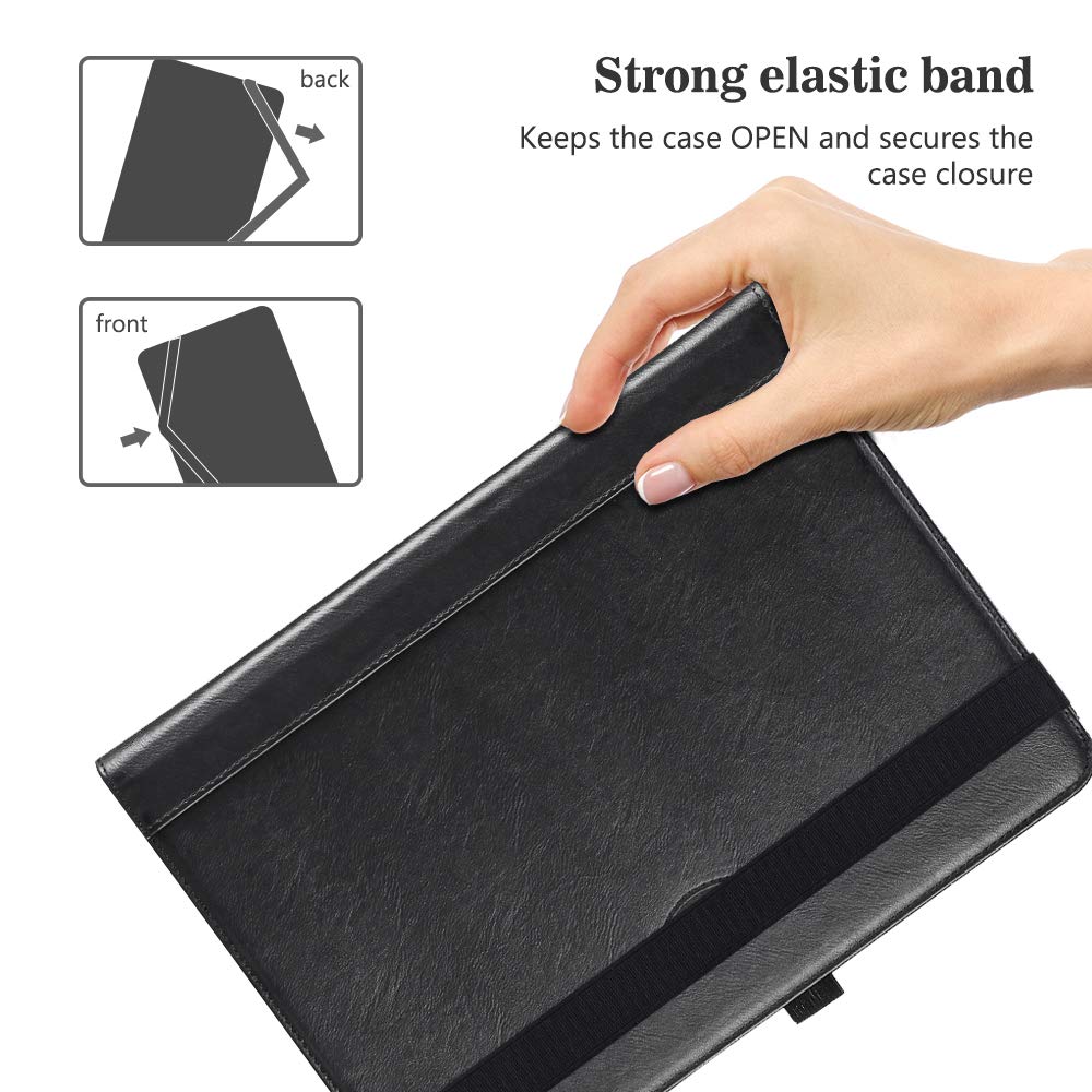 ProCase 9"-10.1" Inch Universal Tablet Case, Protective Cover Stand Folio Case for 9 10 10.1 Inch Android Touchscreen Tablet, with 360 Degree Rotatable Kickstand and Multiple Viewing Angles -Black