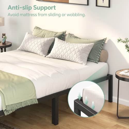 FEMOND Queen Bed Frame, 14 Inch Metal Bed Frame Platform with Storage, Noise Free, Heavy Duty Steel, No Box Spring Needed, Anti-Slip, Easy Assembly (Max Load: 2500lb)