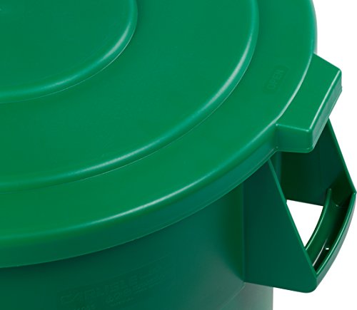 Carlisle FoodService Products 34105609 Bronco Polyethylene Round Lid, 26-1/2" Diameter x 2-1/4" Height, Green, for 55 Gallon Trash Containers