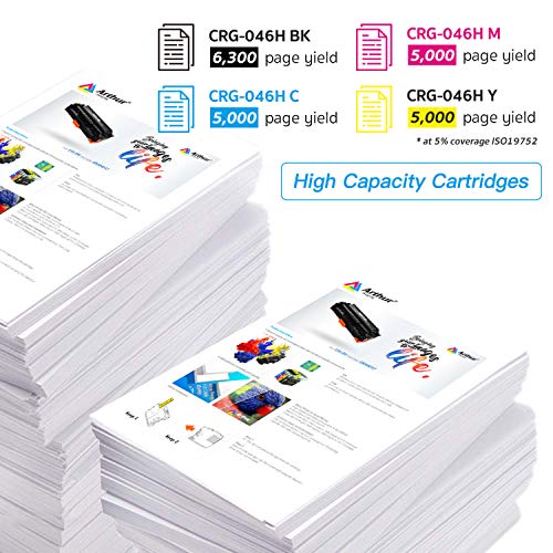 Arthur Imaging Compatible Toner Cartridge Replacement for Canon 046 046H for Color ImageCLASS MF735Cdw LBP654Cdw MF731Cdw MF733Cdw Laser Printer (Black Cyan Magenta Yellow, 4-pk)
