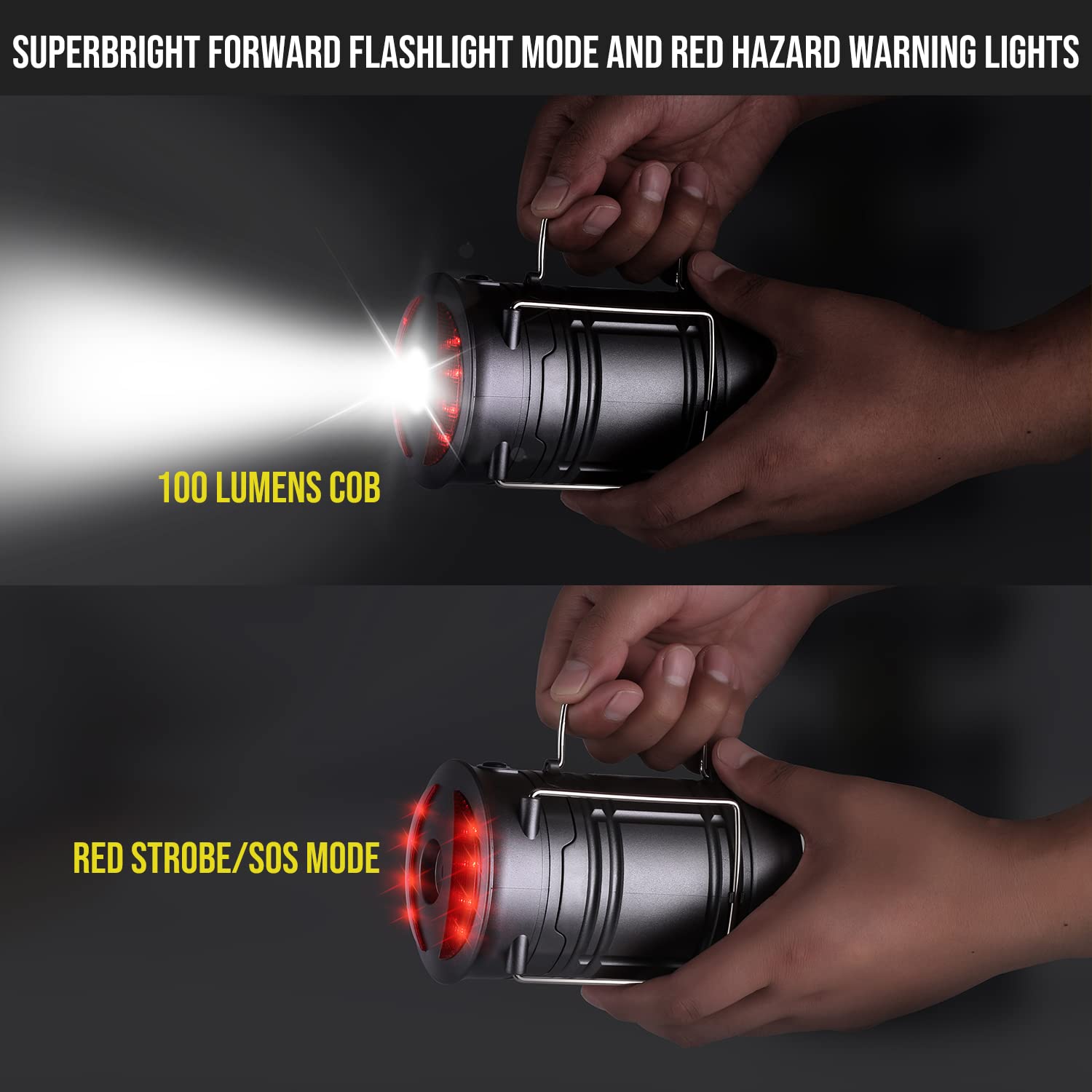 Lichamp 4 Pack LED Camping Lanterns, Battery Powered Lantern Flashlight COB Camp Light for Power Outages, Camping Supplies and Home Hurricane Supplies, F4GY