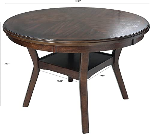 New Classic Furniture Mitchell 5-Piece Dining Set with 1 Table and 4 Chairs, Brown Cherry