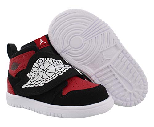 Nike Jordan Toddler Sky 1 Basketball Shoes (8, Black/White/Gym Red)