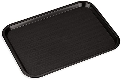 Carlisle FoodService Products Cafe Plastic Fast Food Tray, 14" x 18", Black, (Pack of 12)