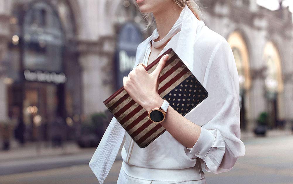 iPad Mini 5 Case, Mini 4 Case, iPad Mini 1/2/3 Case, Protective Leather Case, Adjustable Stand Auto Wake/Sleep Smart Case for iPad Mini 5th/4th Gen 7.9 inch - Vintage USA American Flag