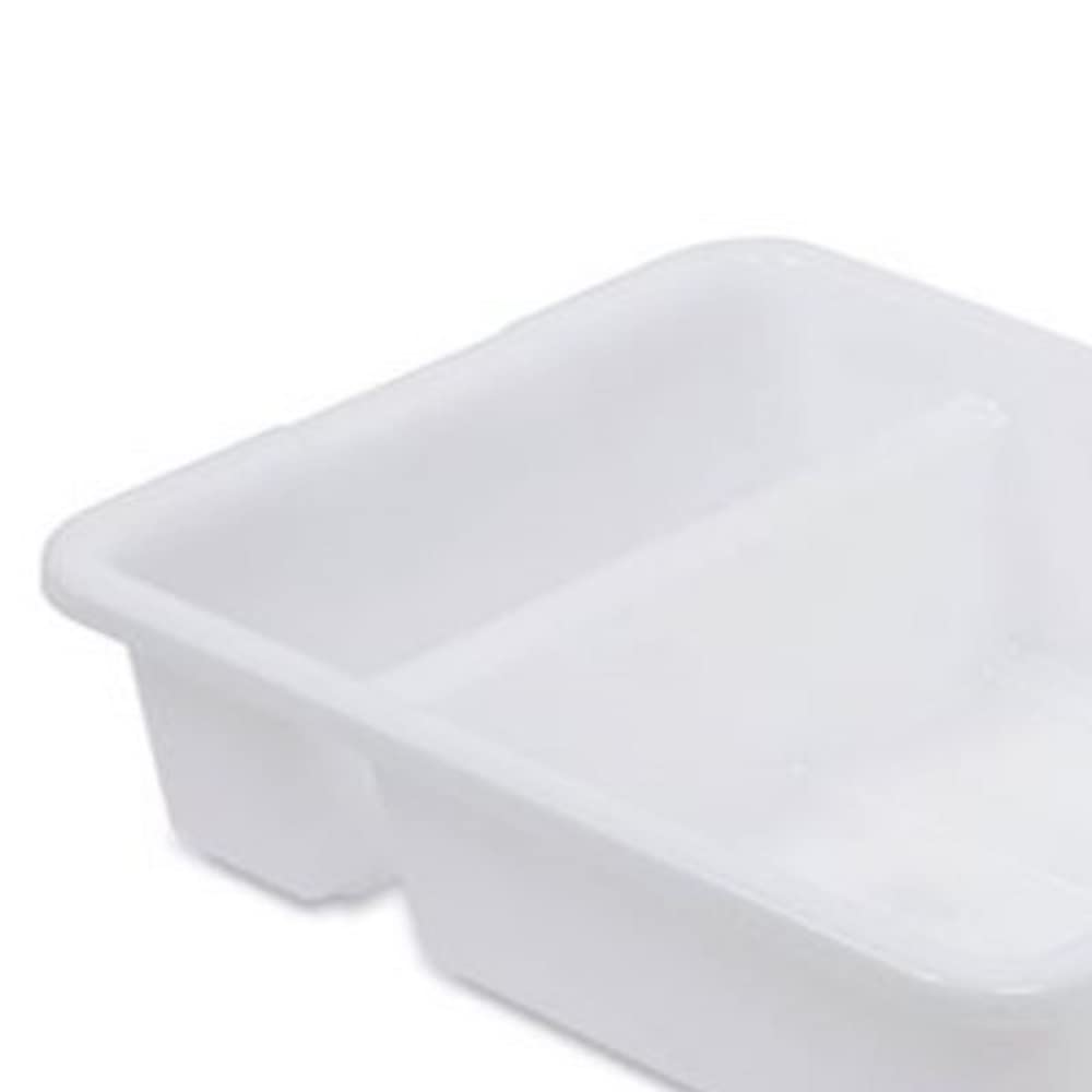 Soro Essentials- 7β Deep White Polyethylene Commercial Divided Bus Box Heavy Duty Plastic Restaurant Tub Dish Washing Box for Kitchen Organization Storage