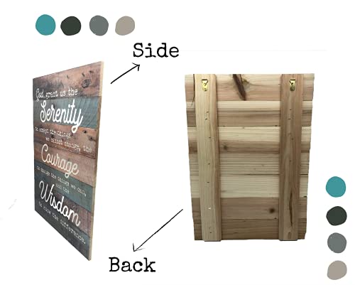 Rustic Serenity Prayer Wall Decor - Real Wood Serenity Prayer Sign - 12"x17" - Charming Farmhouse Serenity Sign Decor - Pallet Serenity Prayer Wall Art