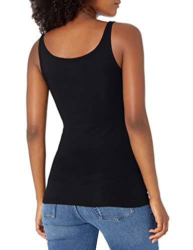Amazon Essentials Women's Slim-Fit Thin Strap Tank, Pack of 2, Black, Small