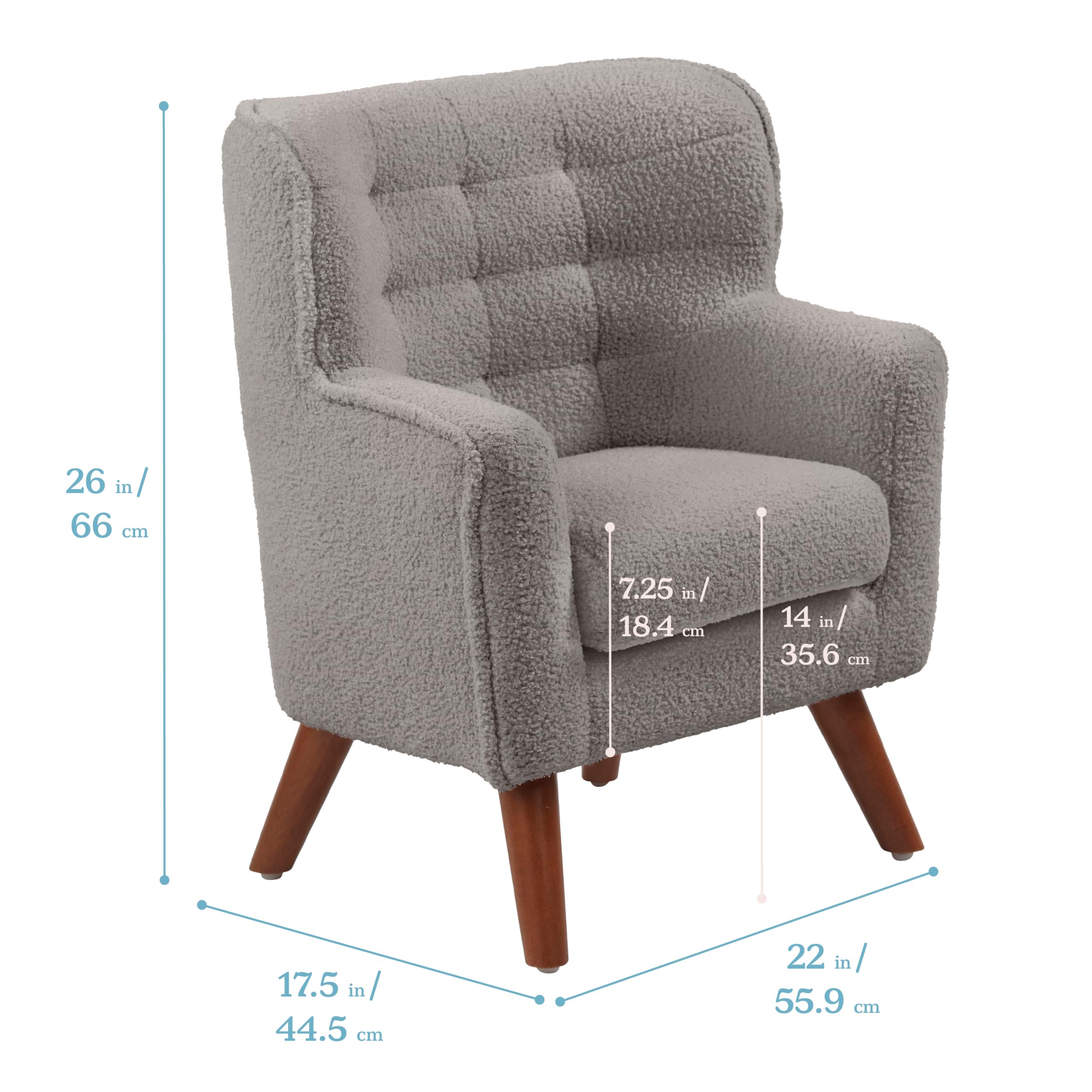 ECR4Kids Mila Arm Chair, Kids Furniture, Grey