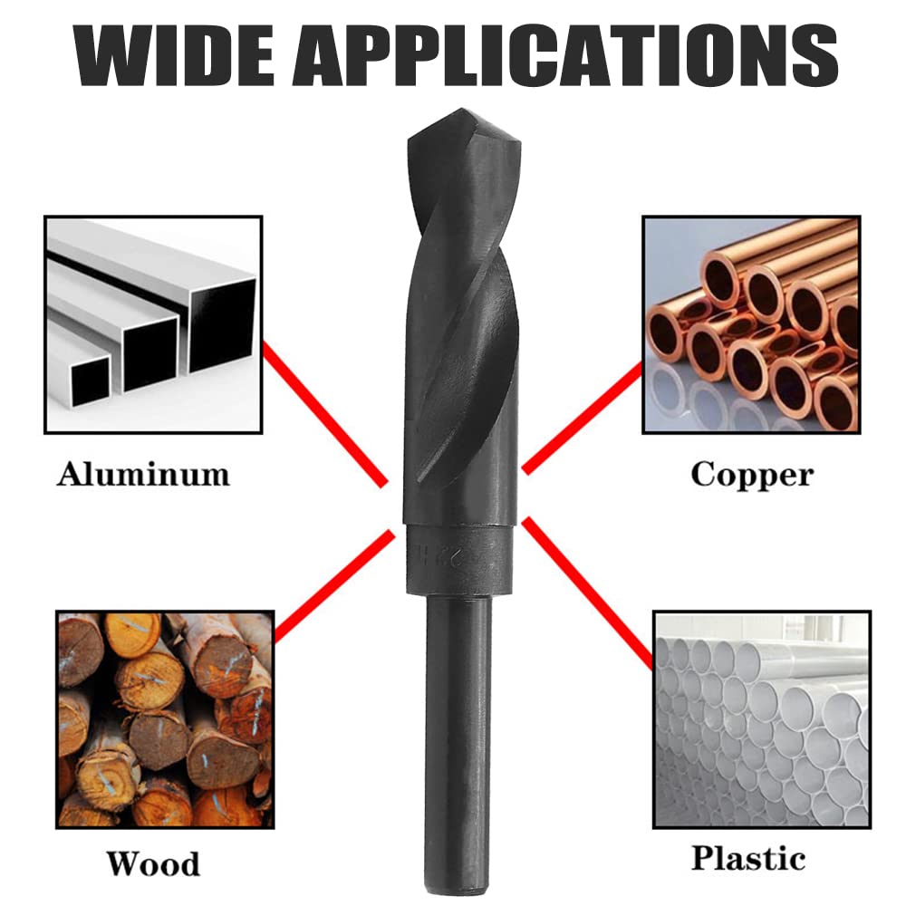 Utoolmart Reduced Shank Drill Bit 20.5mm High Speed Steel HSS 9341 Black Oxide with Straight Shank 1pcs