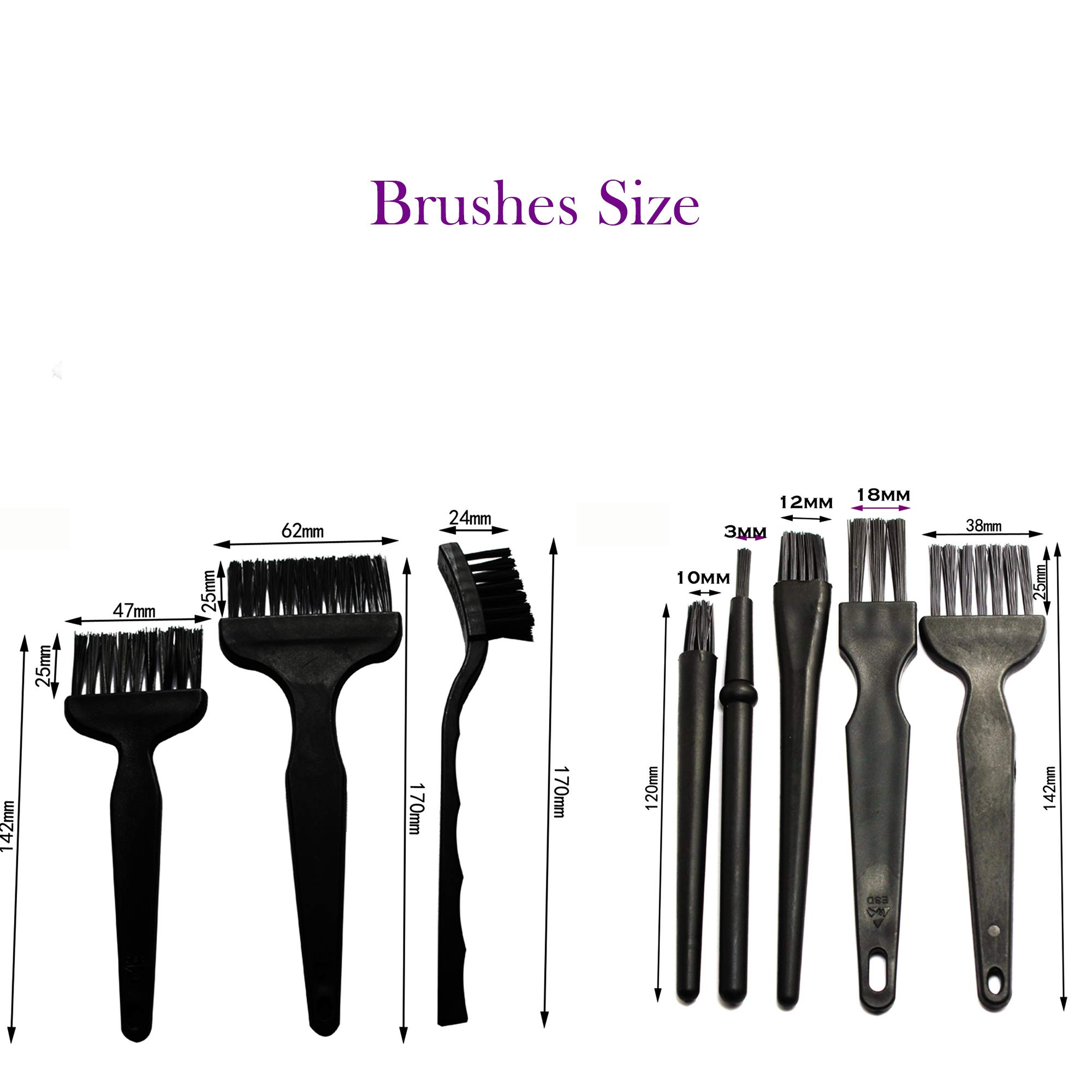 Small Anti Static ESD Safe Cleaning Dust Brush Kit for Phone Computer Keyboard Laptop Screen Camera Lens,ESD Precision Plastic Tweezers Set,Microfiber Cleaning Cloths,Air Blow Cleaner