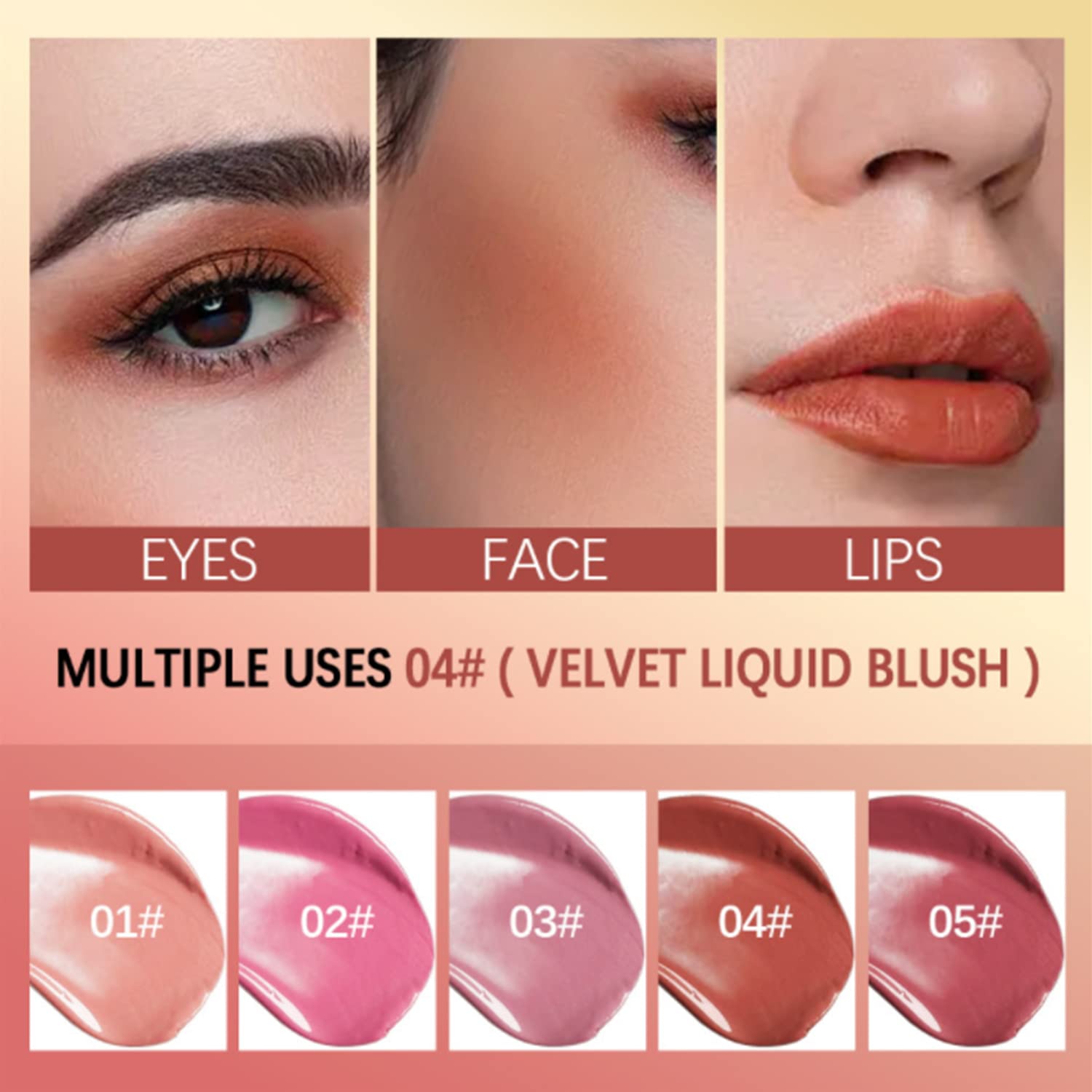 2pc Liquid Blush,Soft Cream Face Blush,Natural Matte Finish Looking, Dewy Cheek Tint, Moisturizing Lightweight Blendable Feel(#01+#02)