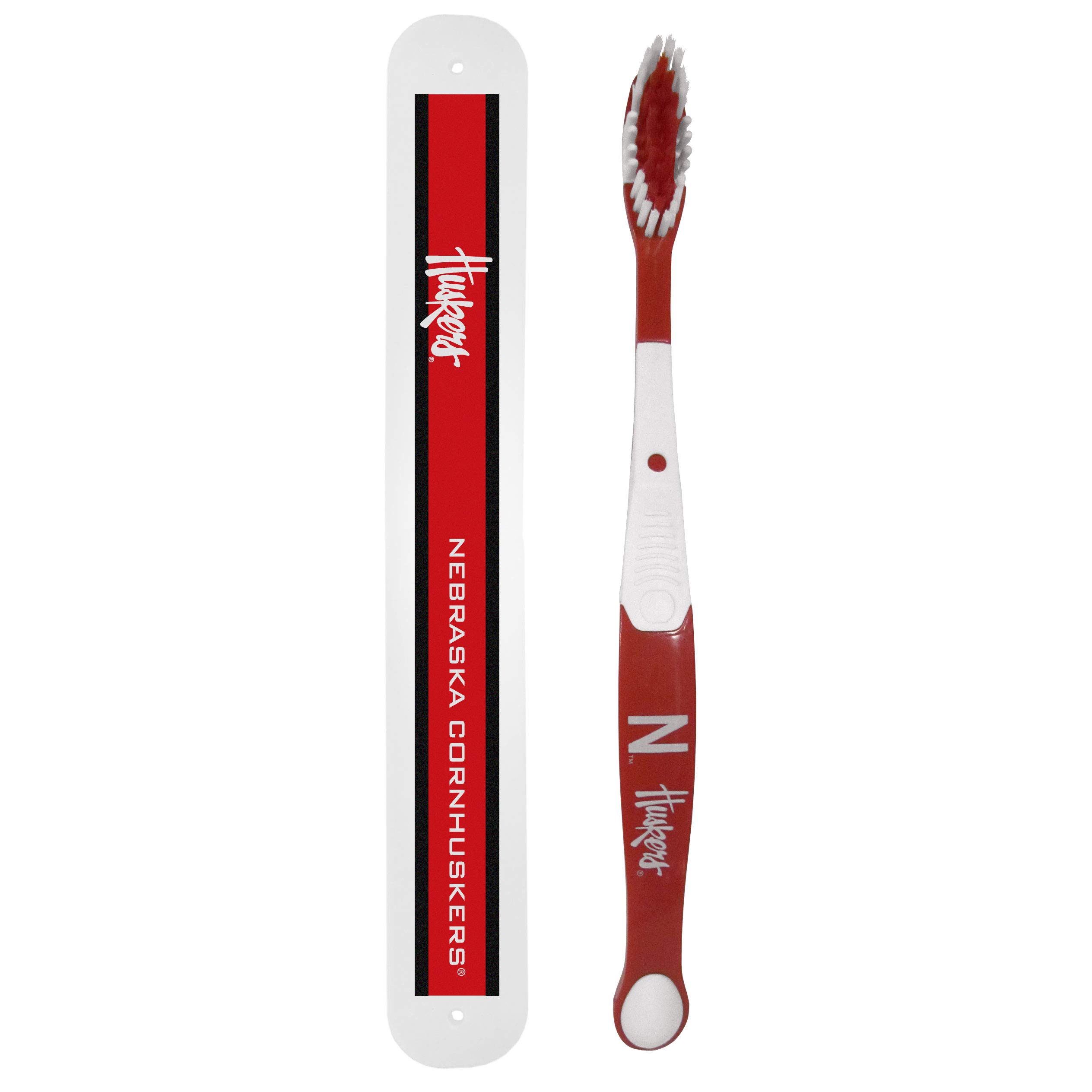 Siskiyou Sports NCAA Nebraska Cornhuskers Unisex Travel Set Toothbrush and Travel Case White One Size