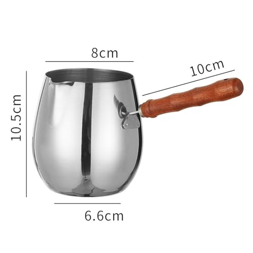 MagiDeal Stainless Steel Turkish Coffee Pot Chocolate Melting Pan Leakproof for Warm Tea Hot Chocolate Sauces Gravies Milk Warmer Pot, 600ml