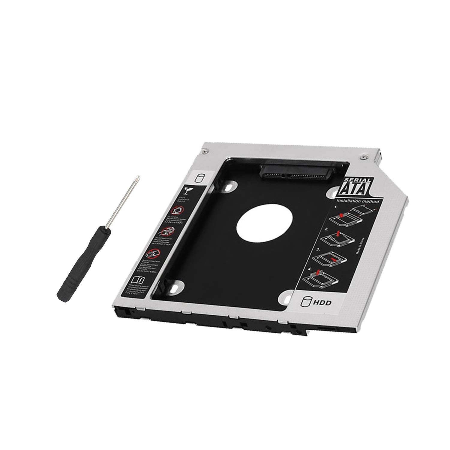Padarsey 2nd HDD SSD Hard Drive Caddy Tray Replacement for MacBook Pro 13/15/17 inch A1278 A1286 A1297 2008 2009 2010 2011 2012 Internal Laptop CD/DVD-ROM Optical SuperDrive Adapter to 2.5 Inch 9.5MM
