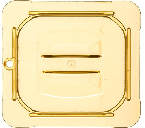 Carlisle FoodService Products 10510U13 StorPlus High Heat Universal Handled Food Pan Lid, Sixth Size, Amber