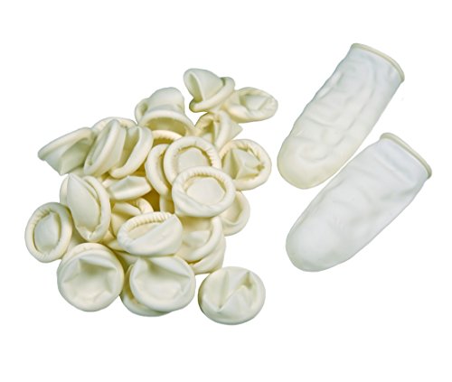 Disposable Latex Finger Cots 200pcs (Large), Anti-Static Rubber Fingertips Protective Finger Gloves Applicators for Electronic Repair, Painting, Jewelry Cleaning