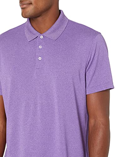 Amazon Essentials Men's Slim-Fit Quick-Dry Golf Polo Shirt, Purple Heather, Large