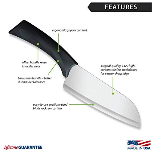 Rada Cutlery Anthem Series Cook’s Knife Stainless Steel Blade with Ergonomic Black Resin Handle, 12 Inches