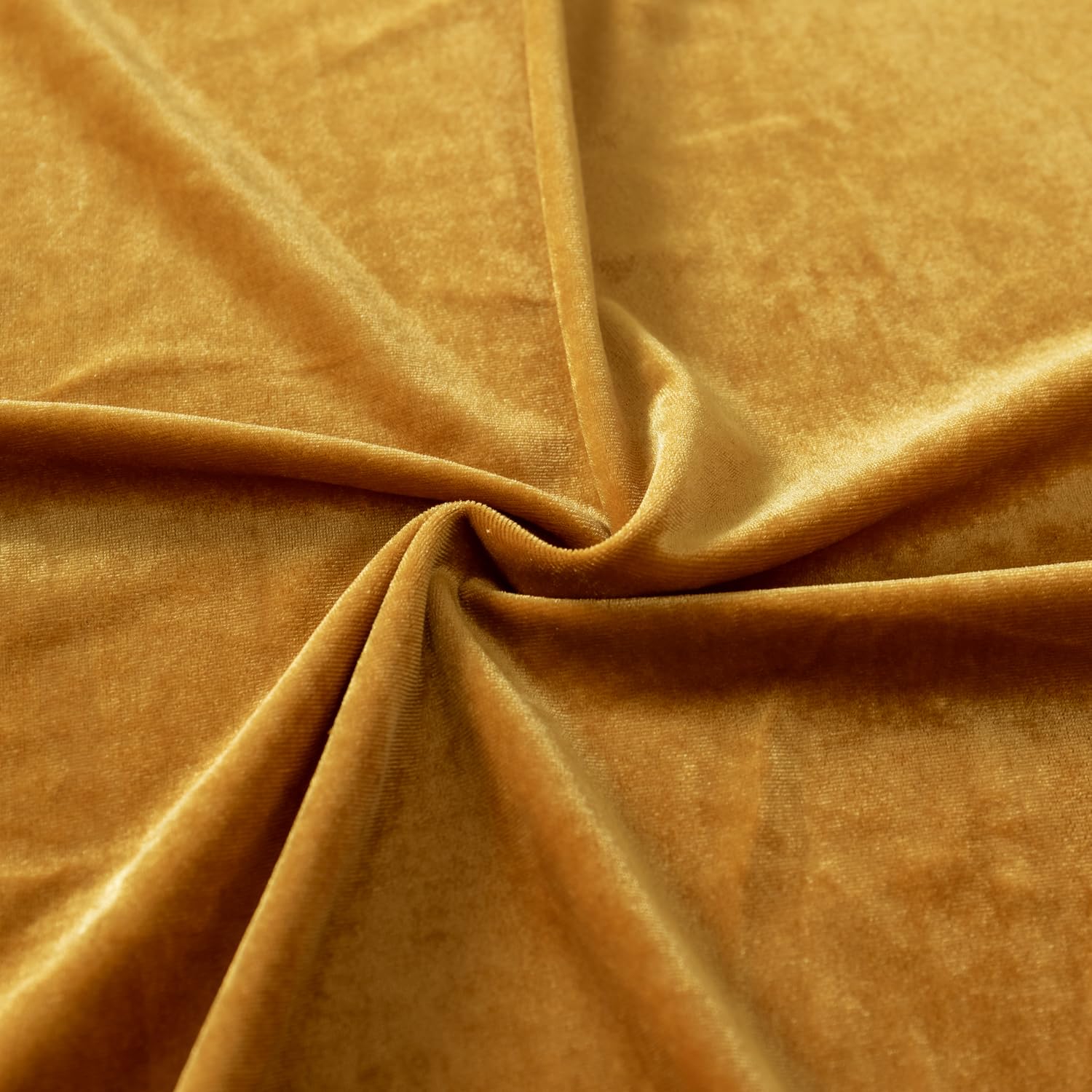 Stretch Velvet Fabric by The Yard for Apparel,Sewing,Crafting,Full Dress 93% Polyester 7% Spandex 63" Wide (Gold,1Yard)