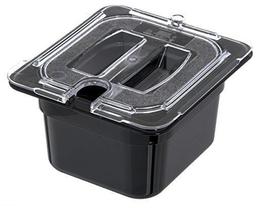 Carlisle FoodService Products 3068403-E Plastic Food Pan, 1/6 Size, 4 Inches Deep, Black